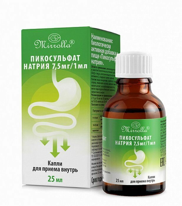 Биологически активная добавка MIROLLA пикосульфат натрия капли, 25 мл