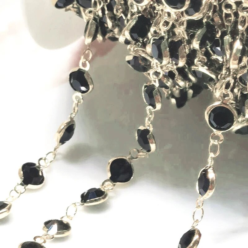 Хрустальные бусины МINGXUAN 6 мм, набор для бижутерии Черный, A-Black-Rhodium