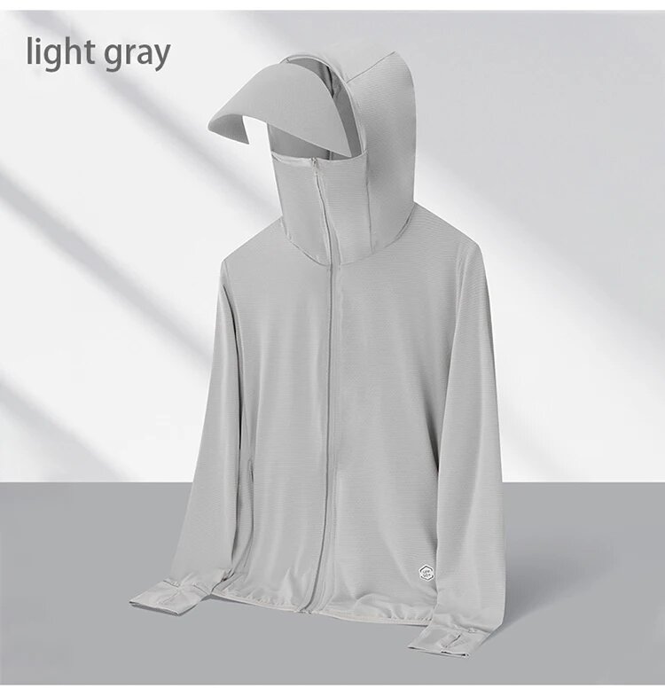 Мужская солнцезащитная куртка light gray, UPF50+