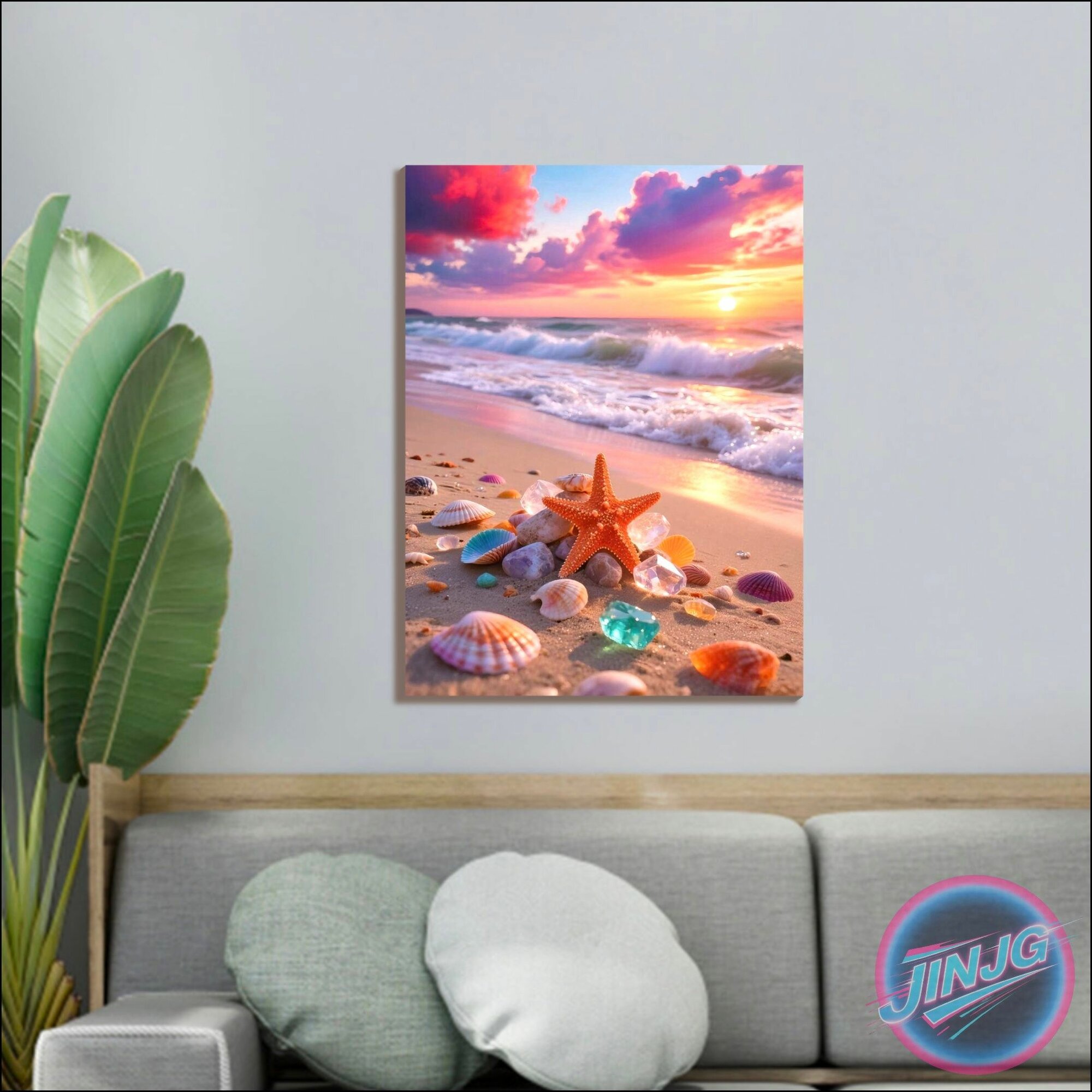 DIY Картина по номерам Пляжные раковины 40х50/без рамки/Набор для цифровой живописи