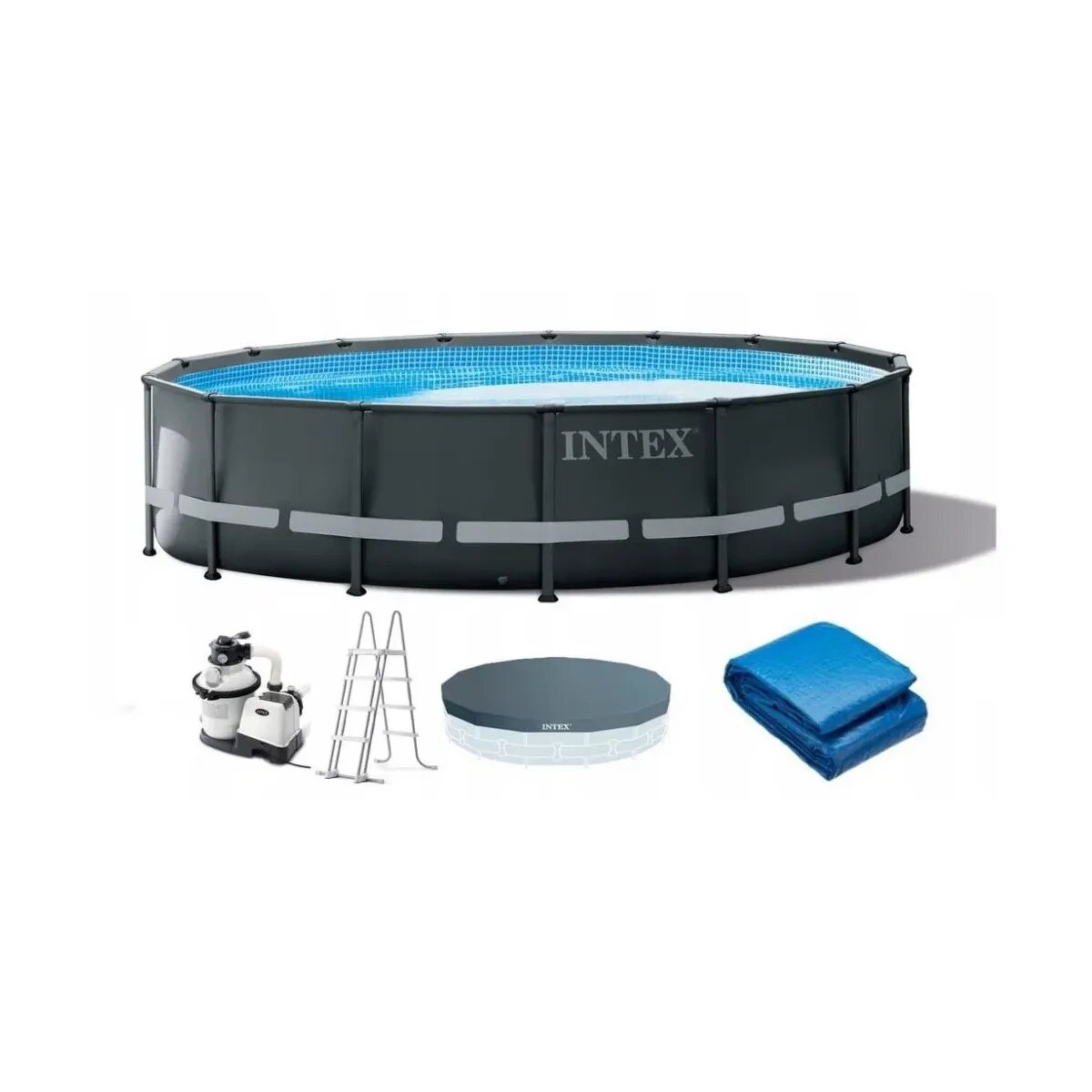 Бассейн каркасный Intex Ultra XTR Frame 26326 (488х122 см) темно-серый