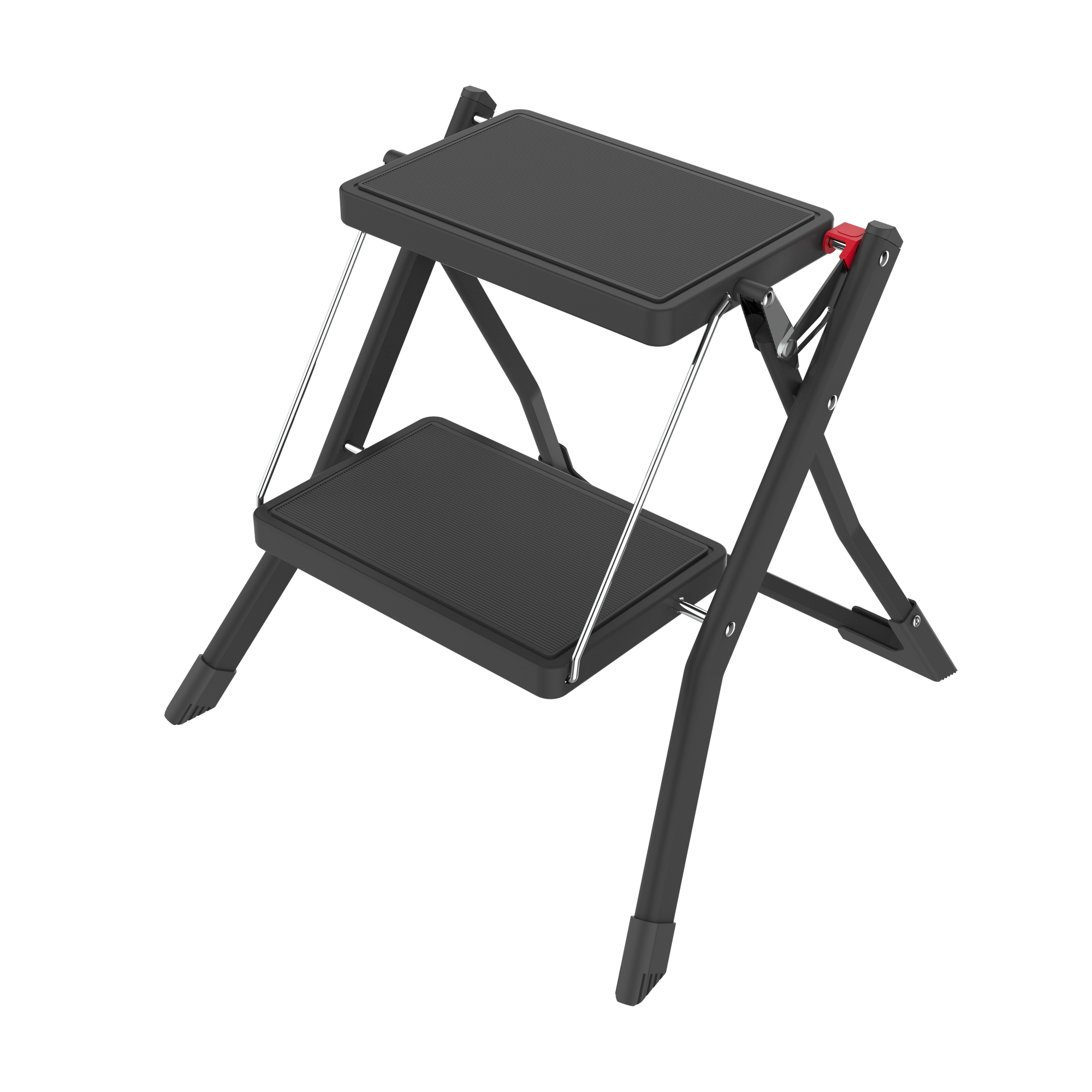 Стремянка стальная DUO Jet Black (ДУО Джет Блэк), 2 широкие ступени, черная