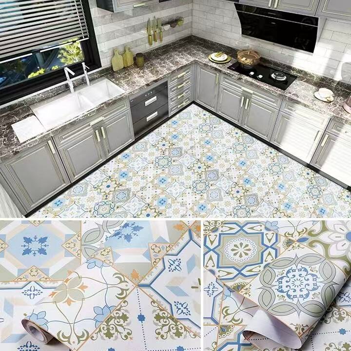 В ванной и на кухне плитка для пола, водонепроницаемая и противоскользящая, 500*60 см