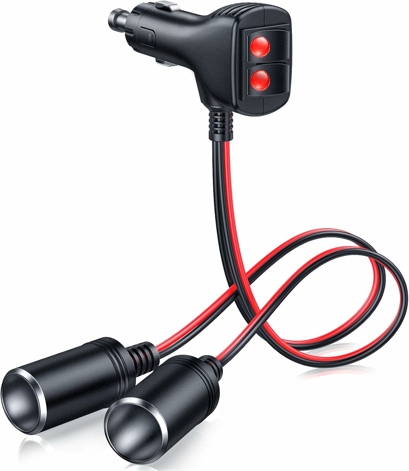 Адаптер-разветвитель автомобильного прикуривателя от 1 до 2 Порт зарядного устройства, штепсельная розетка 12 В 24 В, дв