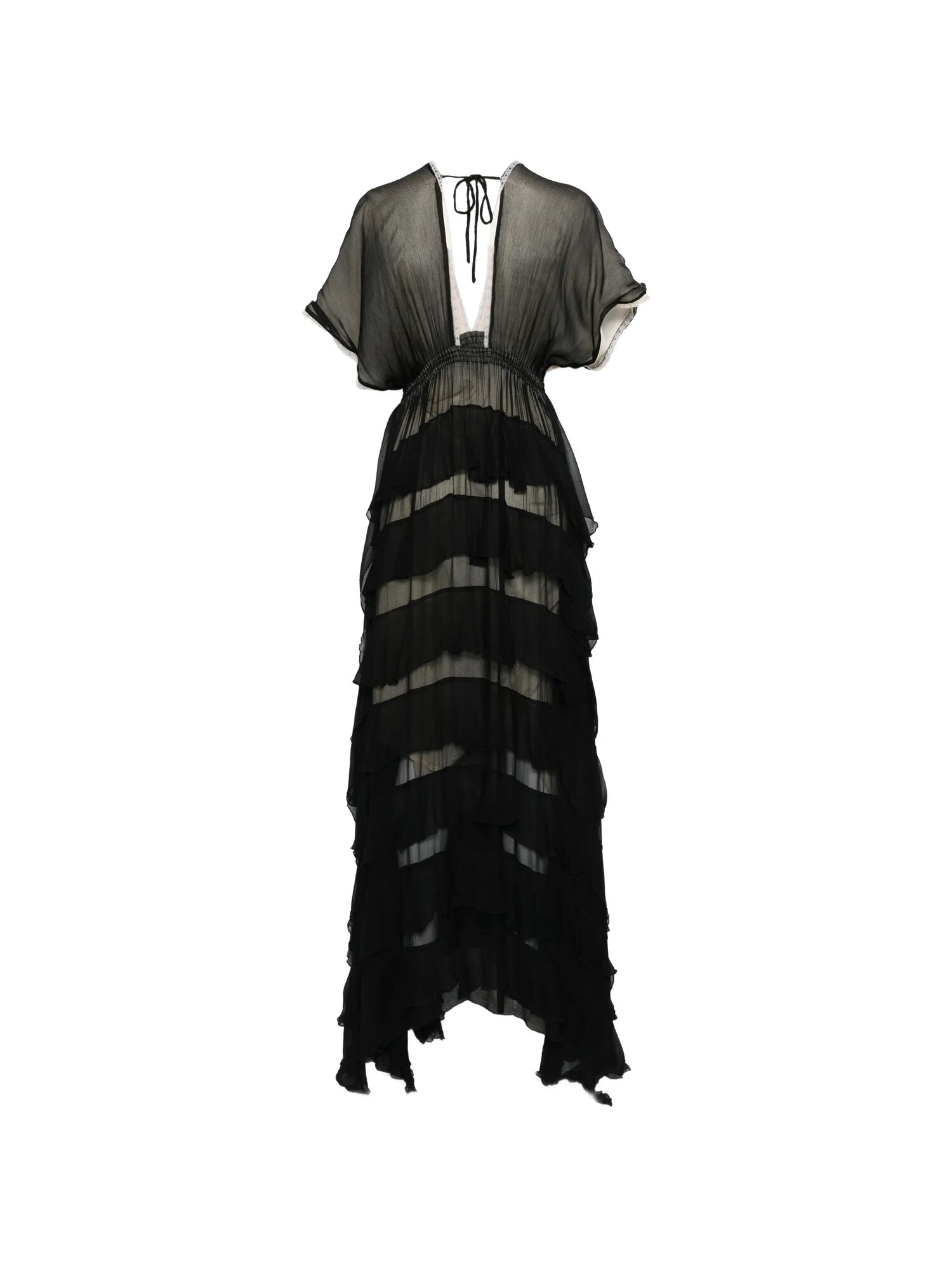 Платье Mes Demoiselles Ruffled maxi dress, размер 38, black/black — фото 1