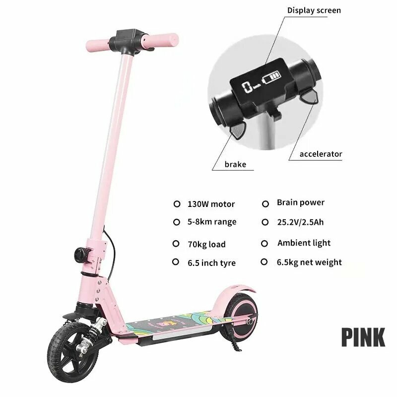 Электросамокат HBC, светло-розовый