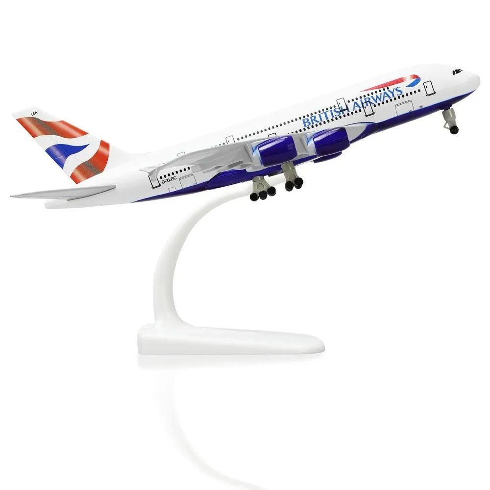 Airbus A380 1 / 300 British Airway Diecast Модель металлического самолета с подставкой Sky Jumbo Airliner Alloy Model Kit для авиационного энтузиаста Подарок