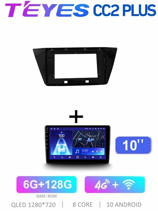 Магнитола 10" Teyes CC2 Plus 6/128 Gb для Volkswagen Touran 3 2015-2023