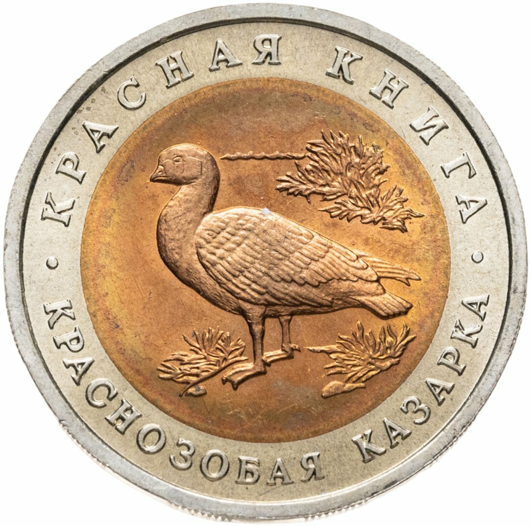 10 рублей 1992 ЛМД краснозобая казарка