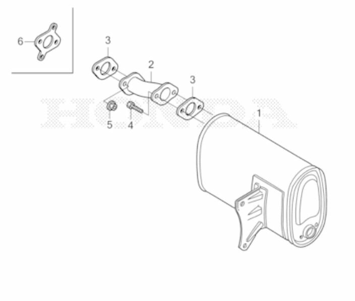 Глушитель для двигателя Honda GX390; Артикул Honda: 18310ZB8SIL (Оригинал)