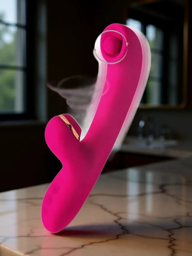 Вибратор со стимулирующим шариком и вакуумной стимуляцией JOS Rolli розовый 22 см