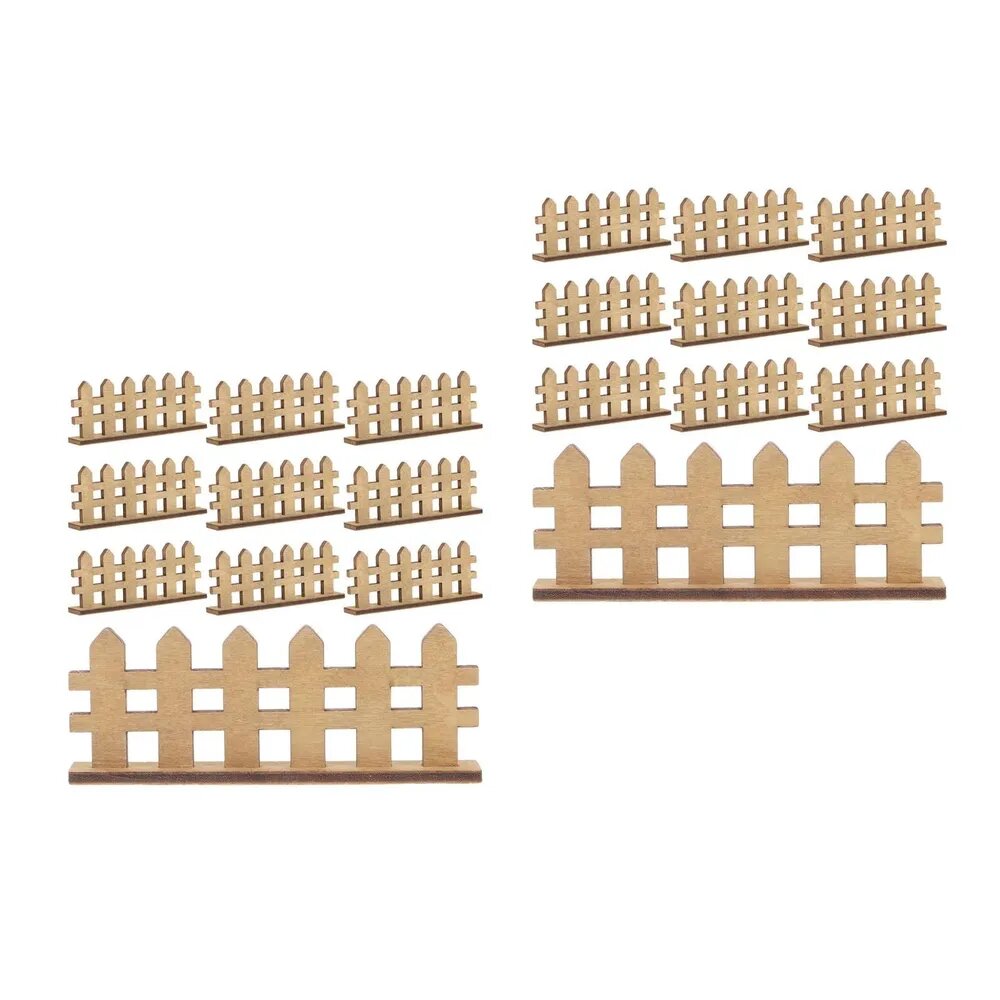 Миниатюрный деревянный забор для кукольного домика, 24 шт, кофейный цвет