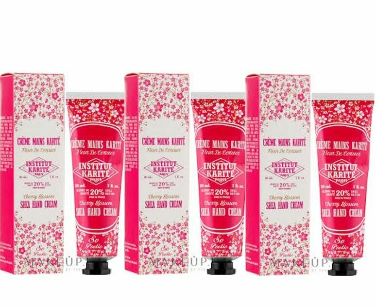 Institut Karite - Shea Hand Cream Cherry Blossom Крем для рук с маслом ши и ароматом вишни 30 мл box