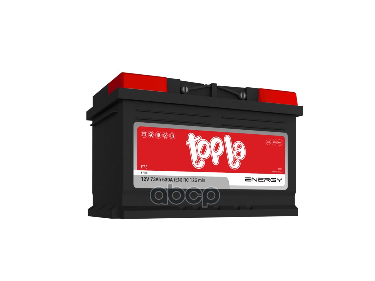 Аккумулятор TOPLA Energy 73 А/ч обратный R+ 278x175x175 LB3 EN 630 А Topla арт. 1031485