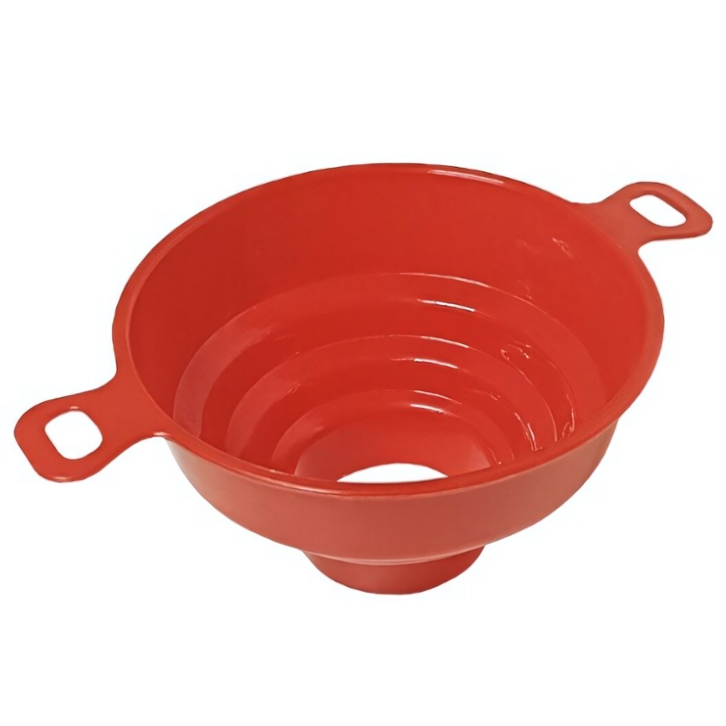 Воронка кухонная универсальная для банок, 4 диаметра, пластик, цвет красный, с удобными ручками