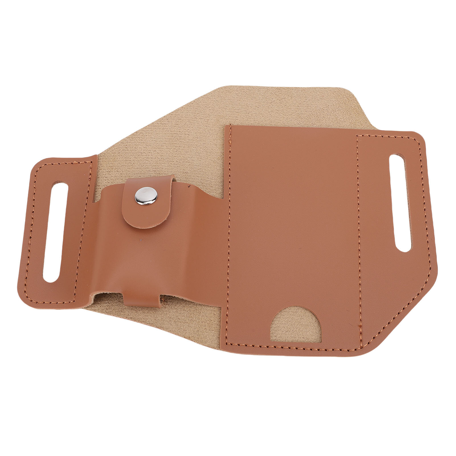 Чехол для многофункционального инструмента из искусственной кожи с петлей для ремня, универсальный карманный органайзер для кемпинга на открытом воздухе, светло-коричневый.