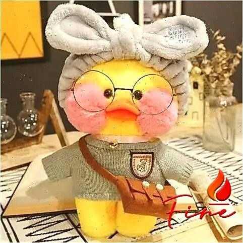 Мягкая игрушка уточка Лалафанфан MK Toy желтая / Утка Лала фанфан в очках в подарок ребенку/ Lalafanfan Duck Желтая