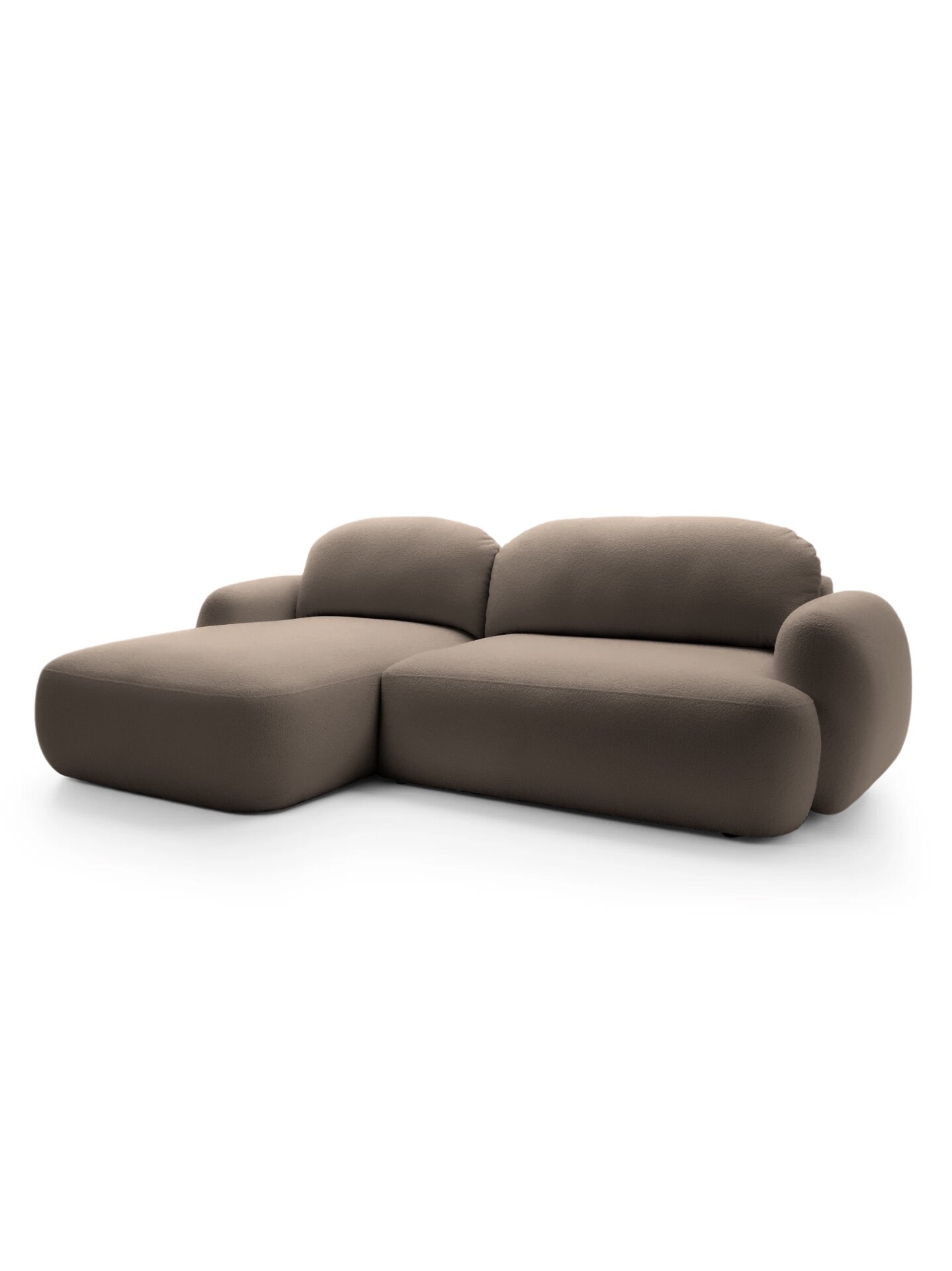 Диван Оклай Andria Delta 8 NEW 197x150x80 см, коричневый Велюр Антивандал, еврокнижка GOODFORM