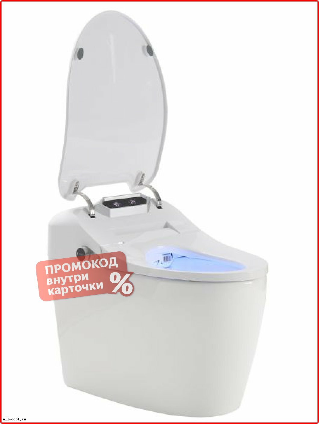 Унитаз Timo Francesco 68x40x56, овальная, подвесной, микролифт, антивсплеск, с функцией биде, безободковый, быстросъемное сиденье, белый — фото 1