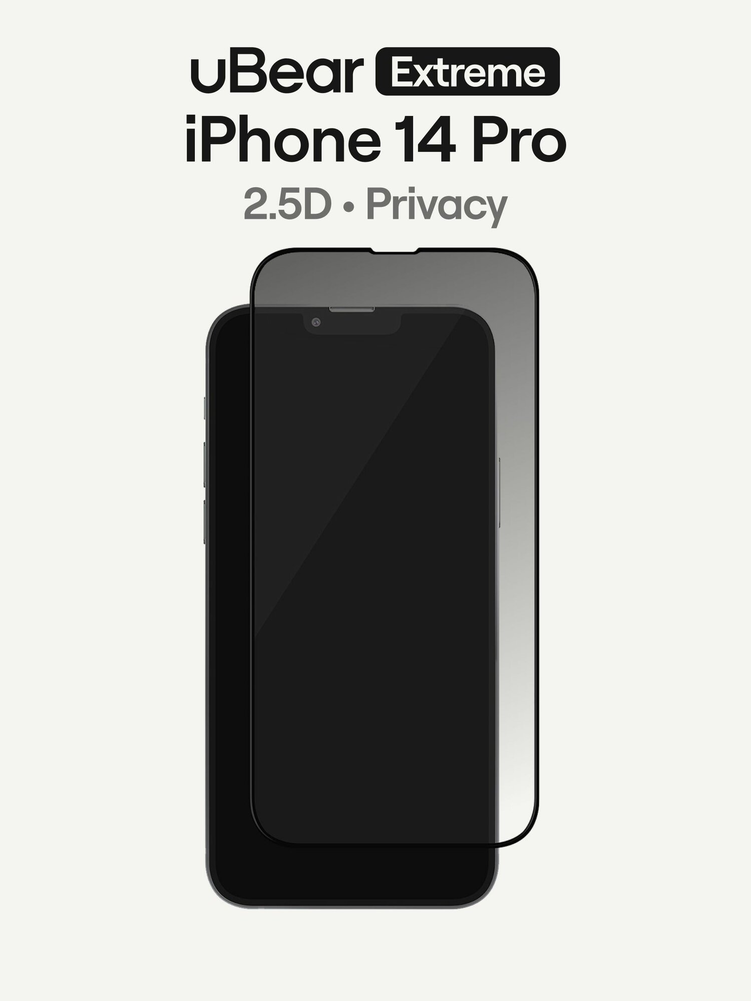 Стекло защитное uBear Extreme Nano Shield Privacy для iPhone 14 Pro, алюмосиликатное