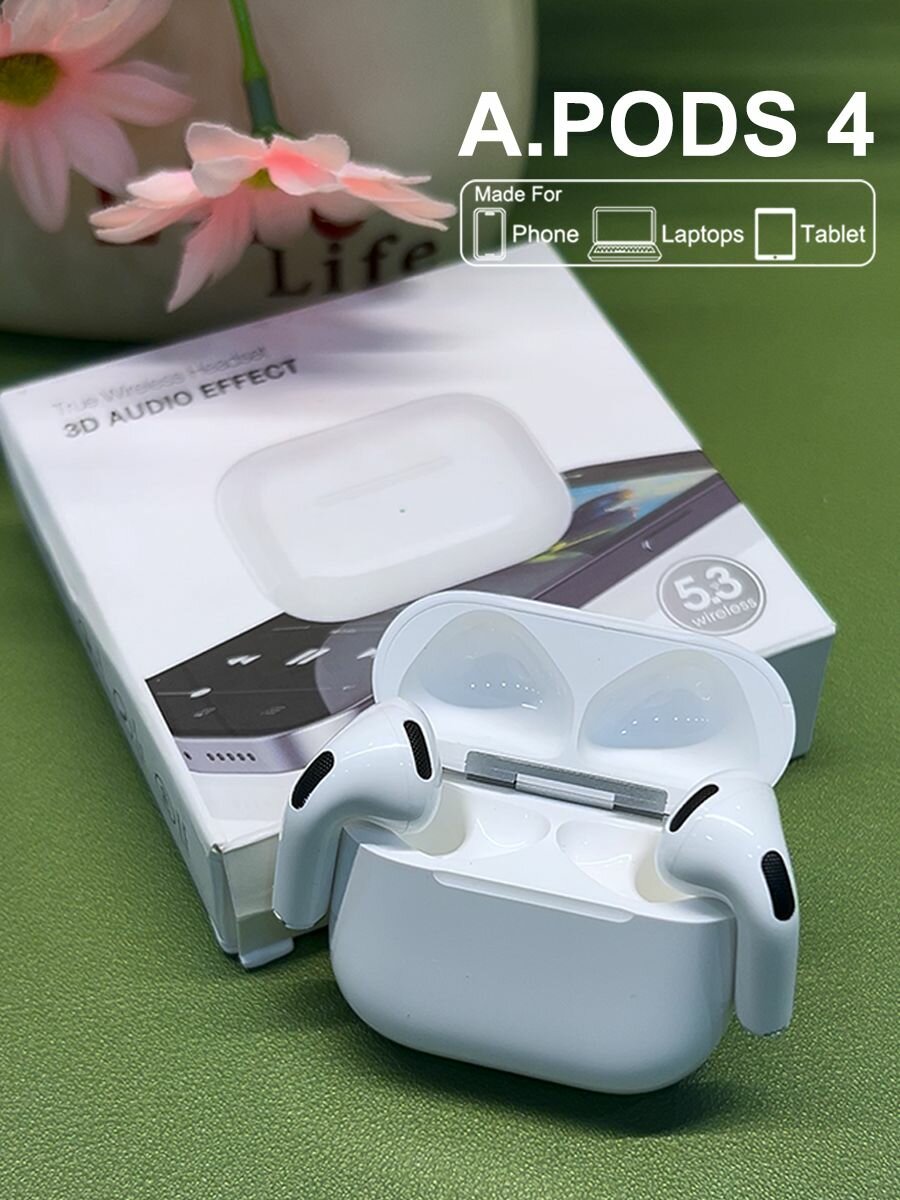 Keai Наушники беспроводные с микрофоном Наушники беспроводные для S25 Ultra A55 A56, Bluetooth, USB Type-C, белый для телефона беспроводная гарнитура