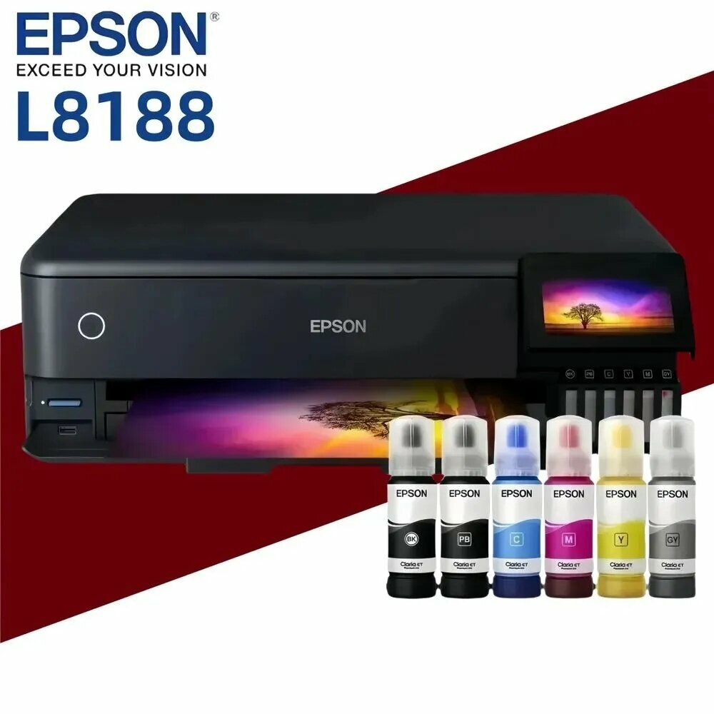 Epson МФУ Epson МФУL8188/L8180, USB, Wi-Fi, серый, черно-серый