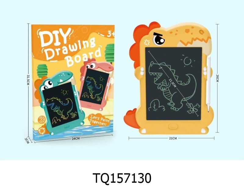 Детская электронная доска для рисования с изображением мультяшного динозавра, ЖК-дисплей, функция стирания одним нажатием, цветная доска для граффити, игрушка.