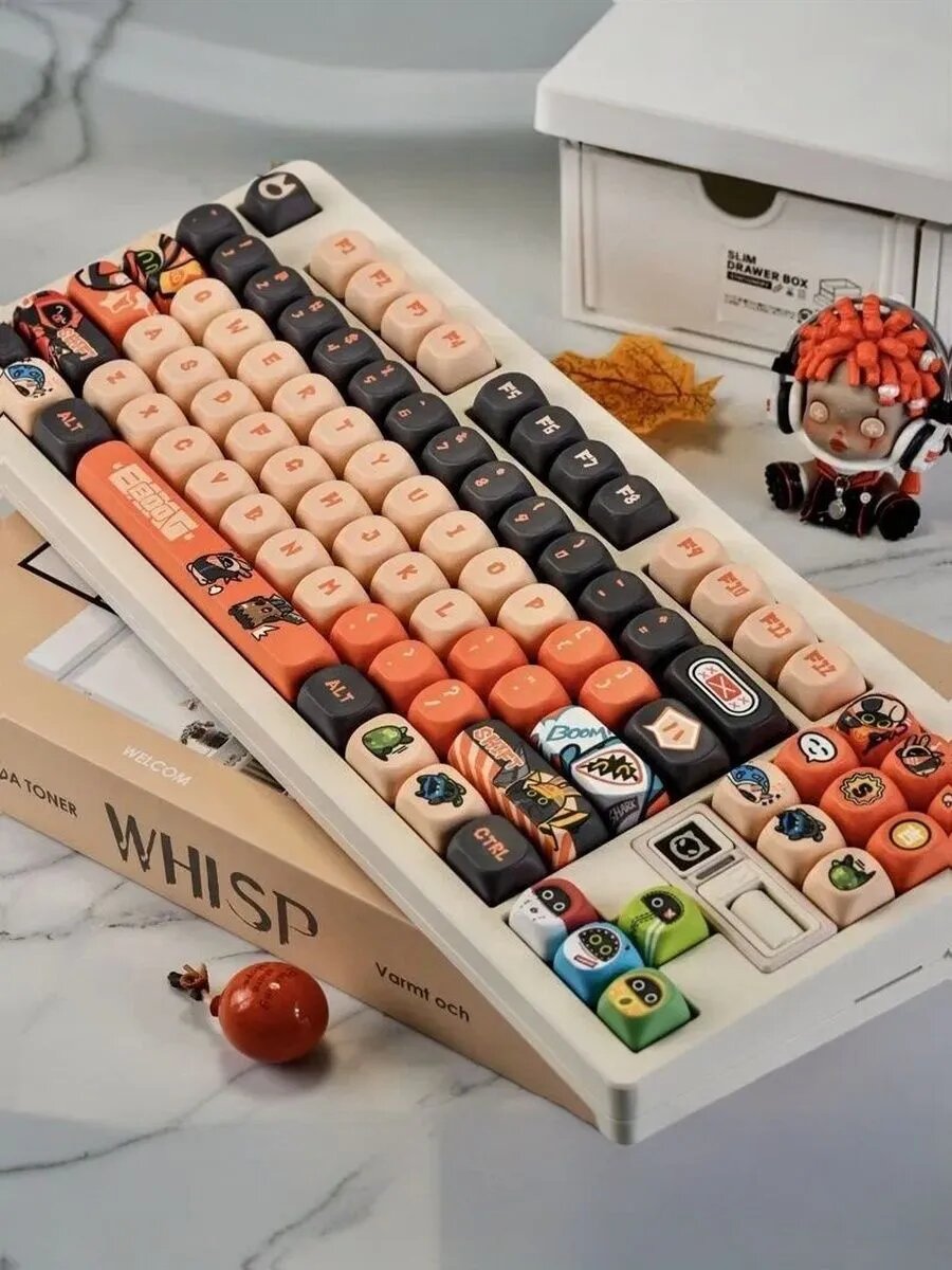 Кейкапы ZZZ для механической клавиатуры / PBT / 130 штук в комлекте. С русской гравировкой