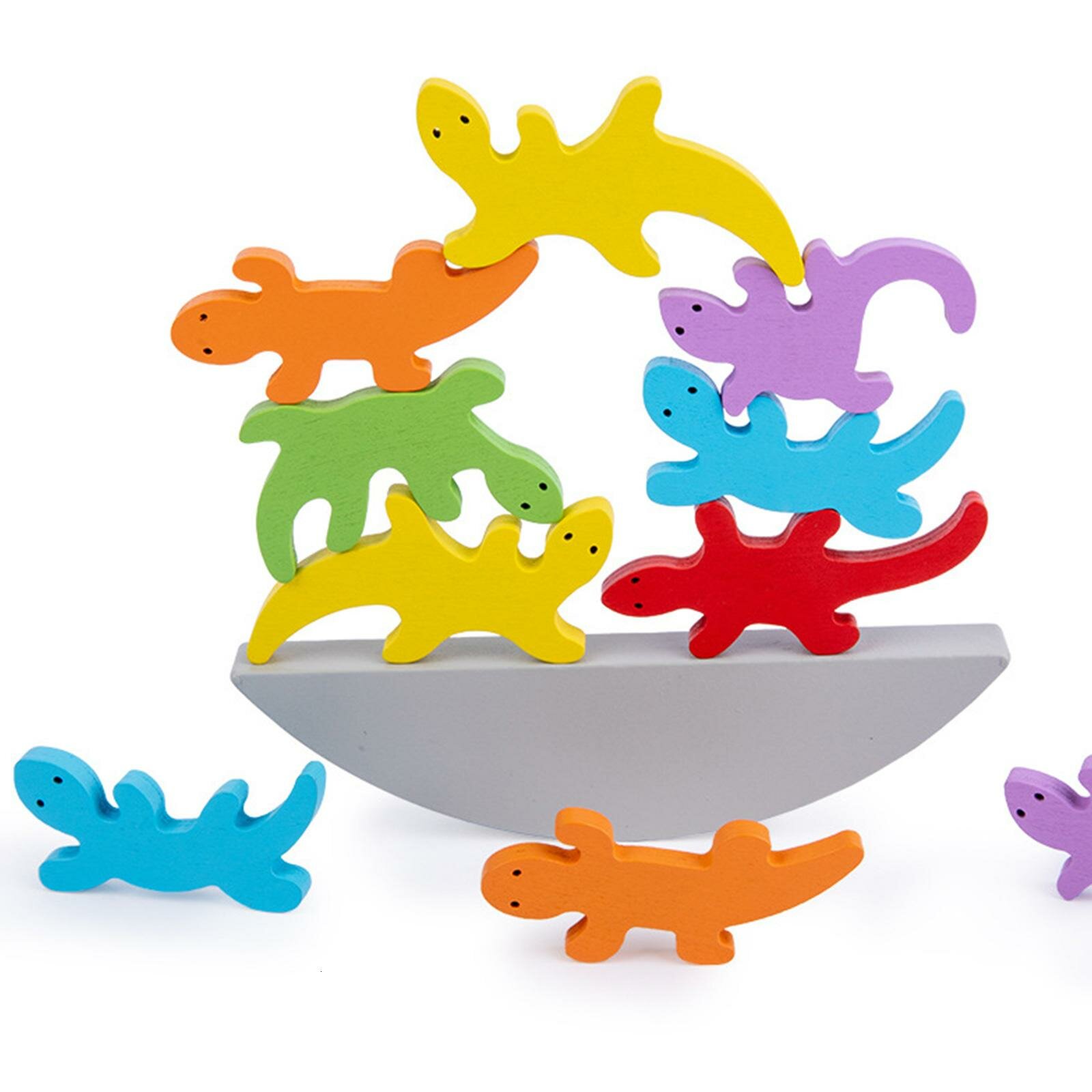 Деревянные строительные блоки «Геккон» для детей, Цвет стены тигровый