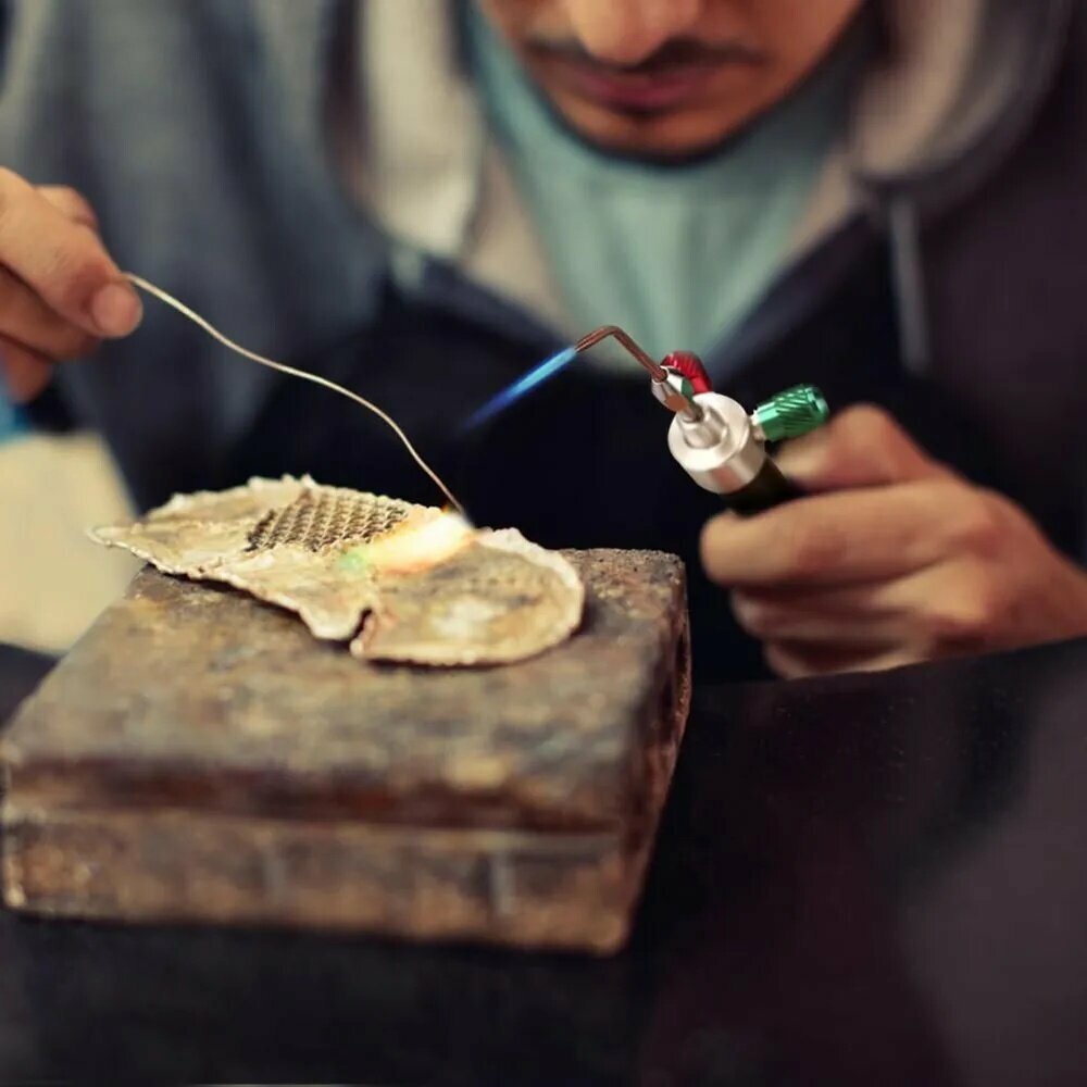 Мини-газовая горелка для пайки и резки металлов с пятью сменными насадками