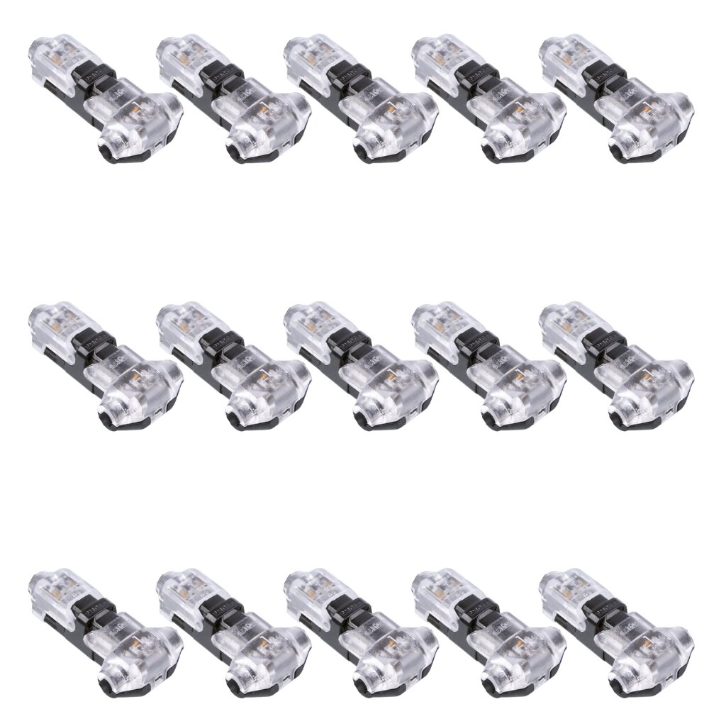 15 шт. Разъемов для проводов с Т-образным краном, без зачистки проводов, 2/3-ходовые разъемы для проводов, Долговечные