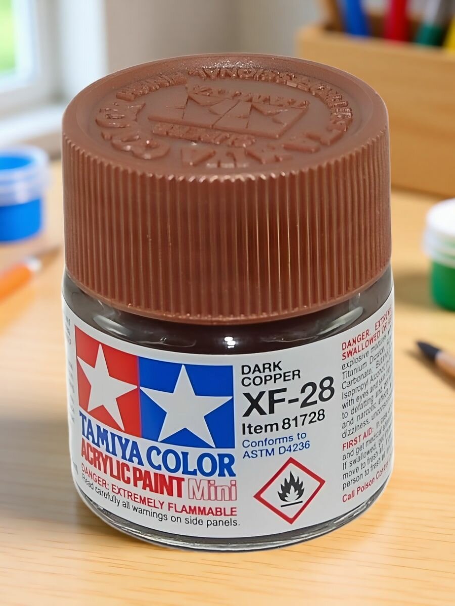 XF-28 Dark Copper ( Темно-медный матовый металлик ) акриловая краска, 10 мл.