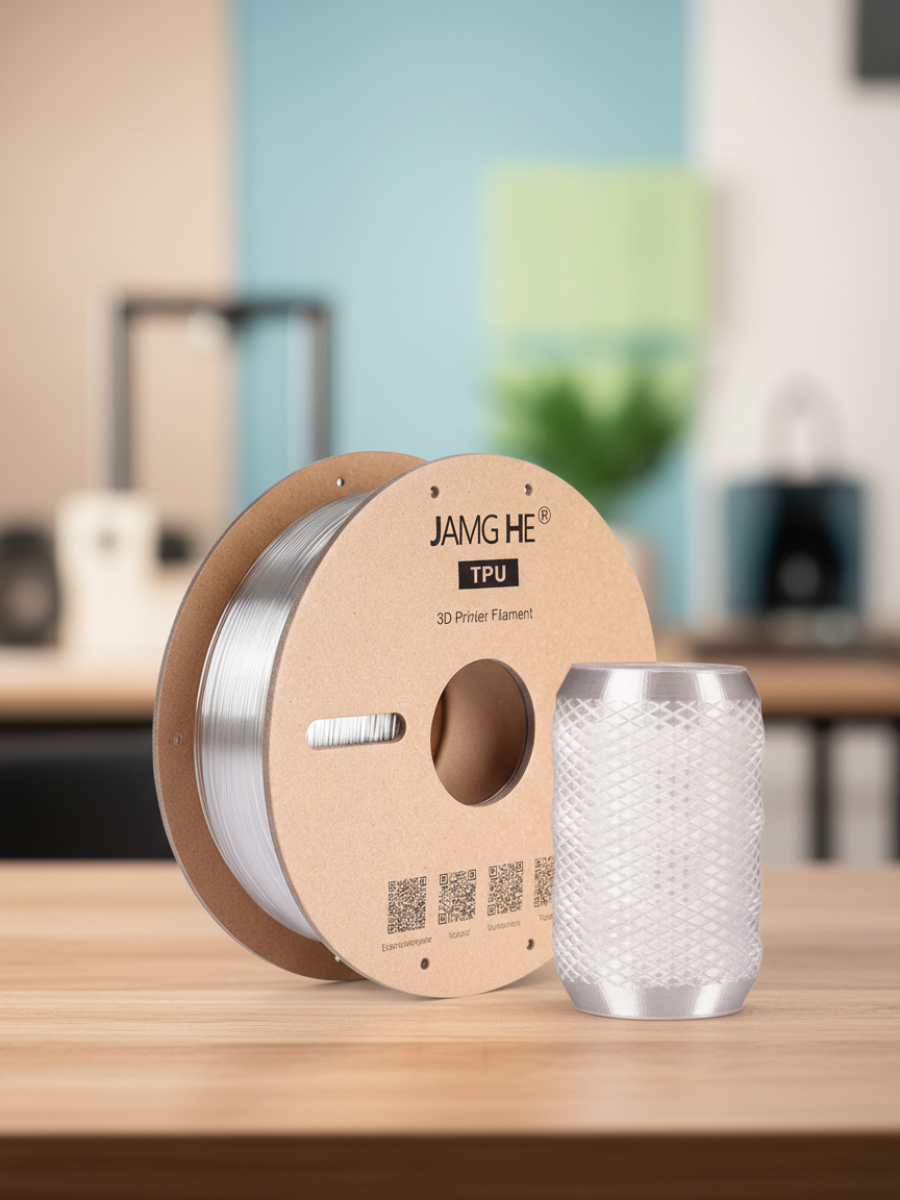 Пластик для 3D-печати TPU, JAMG HE, 1кг , 1.75 мм, прозрачный