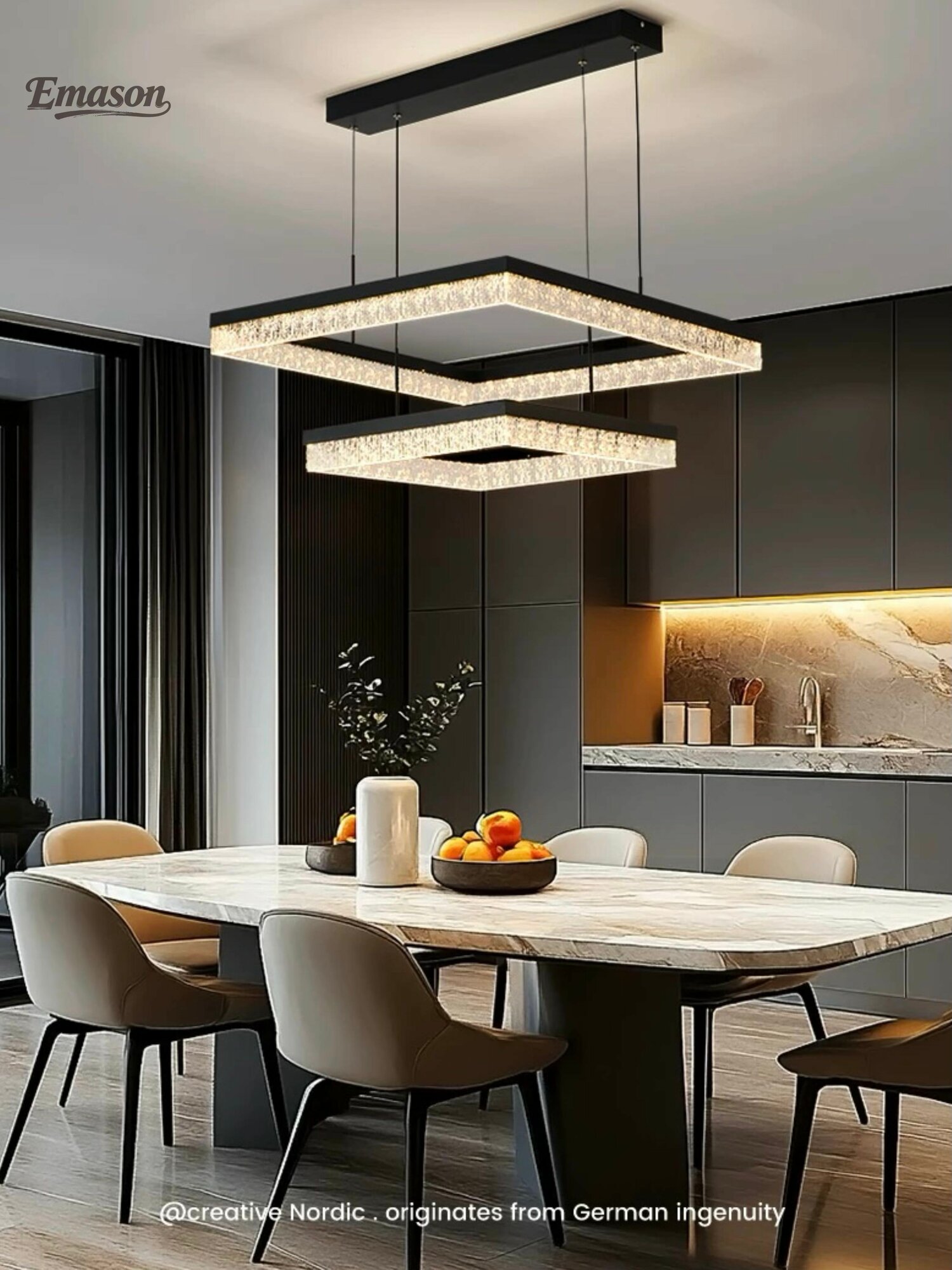 Люстра потолочнаялюстра потолочная светодиодна /люстра Cassina Y01-3 Современный минимализм по-итальянски/С дистанционным управлением, плавная регулировка яркости 68 Вт Длина 600 мм.