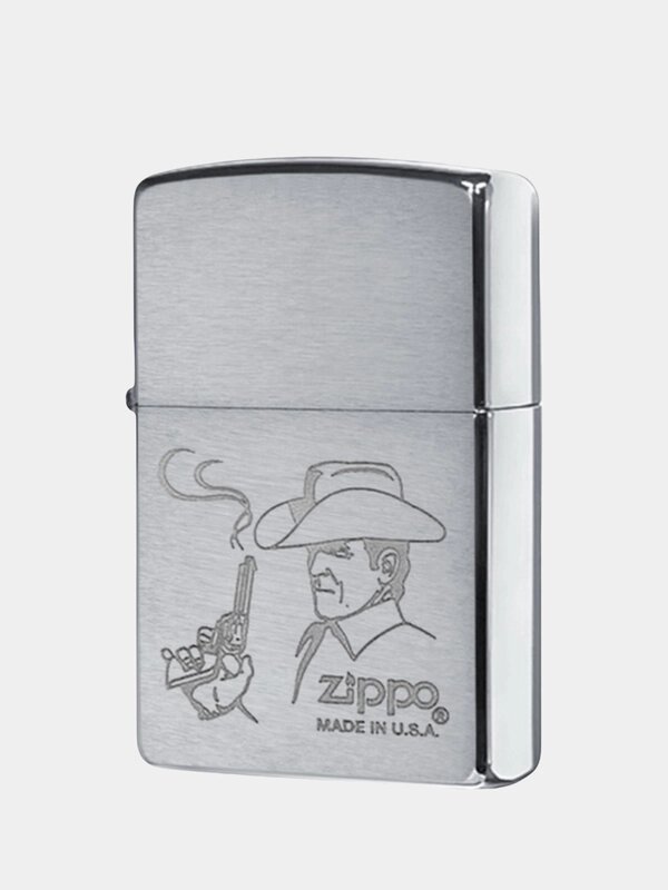 Зажигалка Zippo 200 Cowboy, бензиновая, с ветрозащитой, пустая (незаправленная)