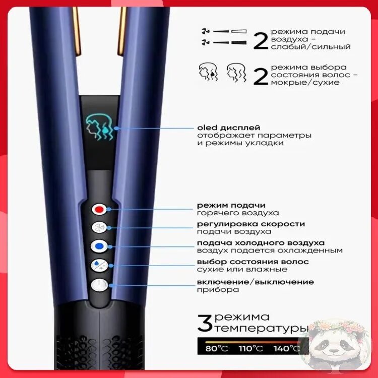 Фен для волос KRq3kuwG 1300 Вт, 2 скорости, золотой, белый, с ионизацией