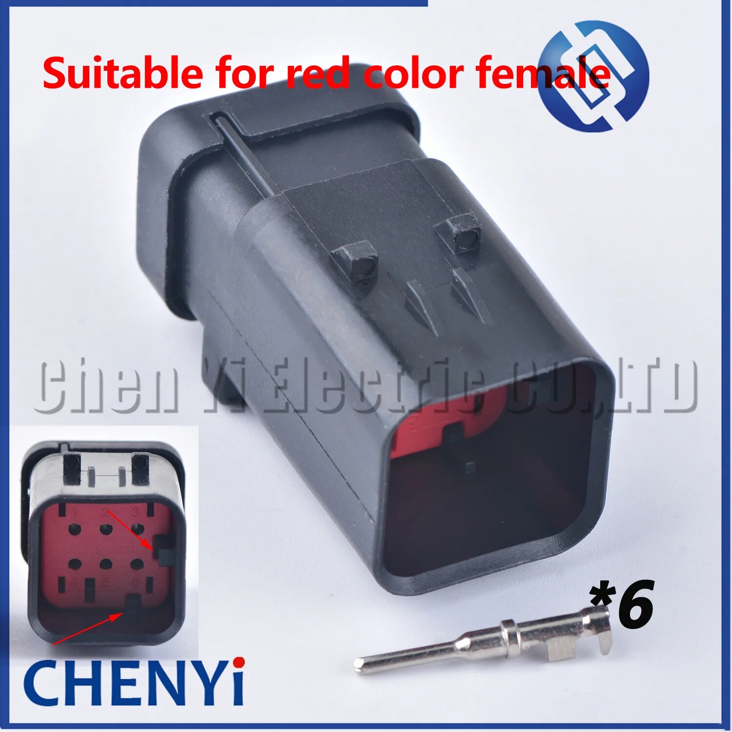 6-контактный разъем датчика распределительного вала экскаватора, разъем датчика red male Pins