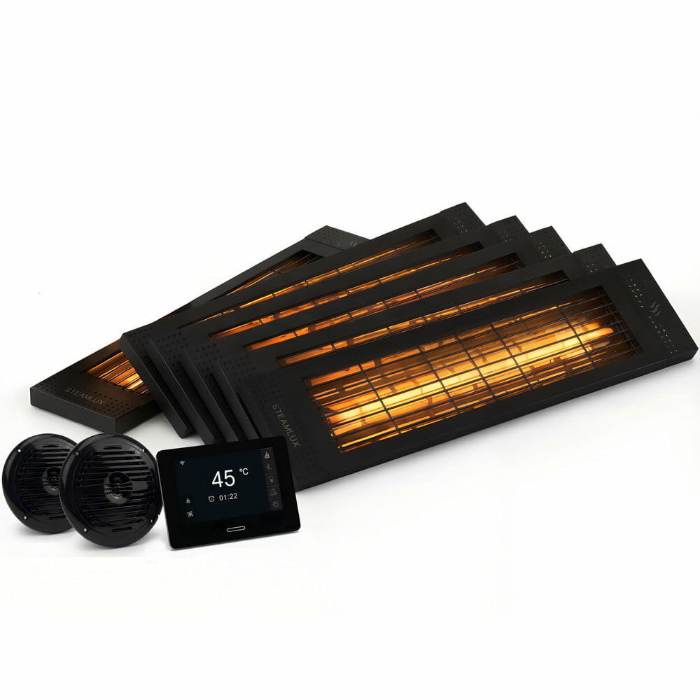 Комплект инфракрасных излучателей Steamlux NEO WI-FI с музыкой для сауны (8 излучателей)
