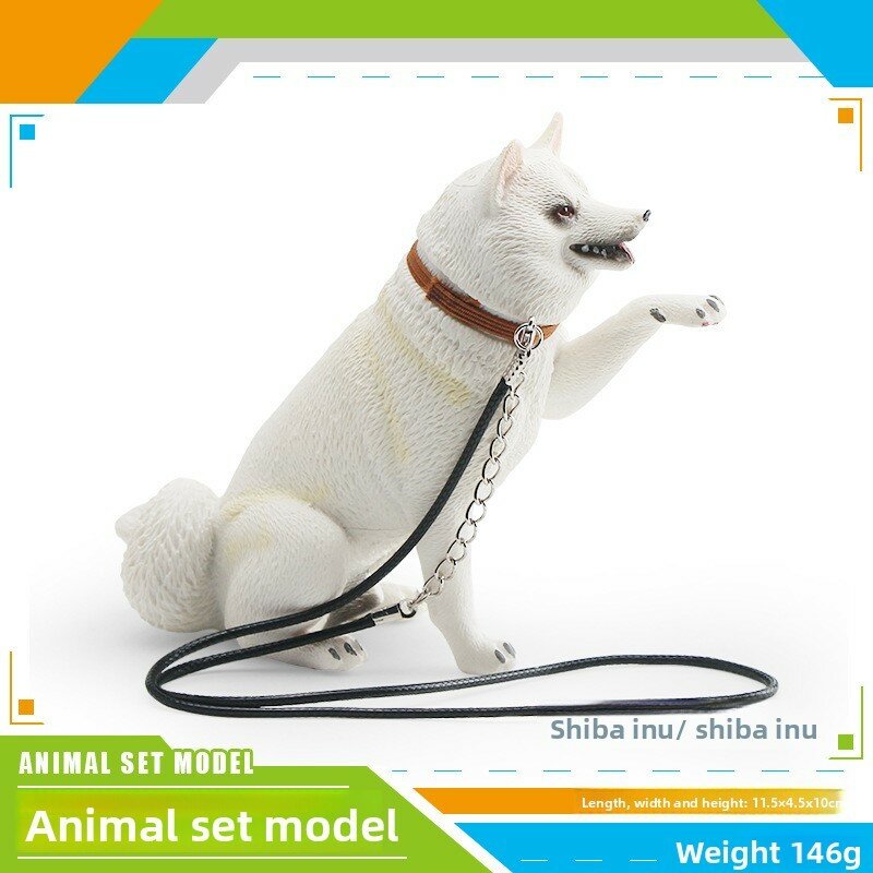 Белая модель собака из пвц с аксессуарами для домашнего декора и коллекционеров