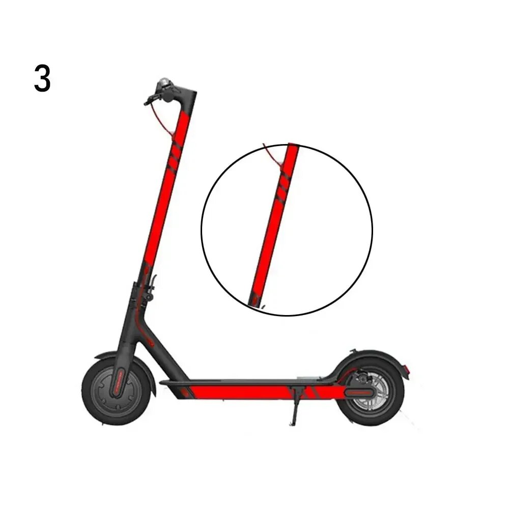 Отражающие наклейки для Xiaomi Mijia M365 Красный, 3