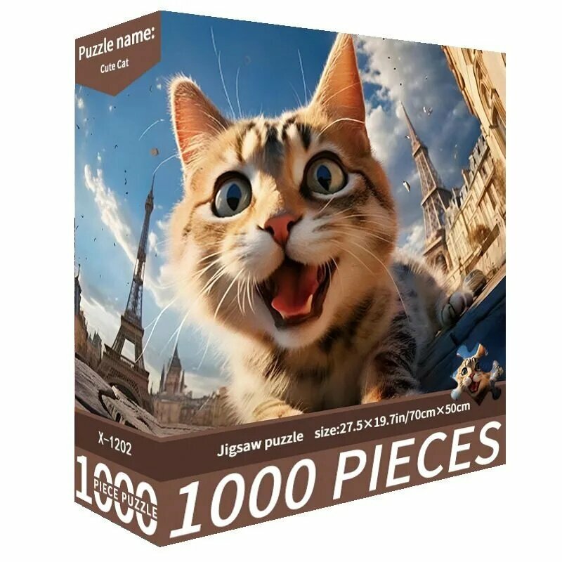 Пазл "Кот с пером", 1000 деталей