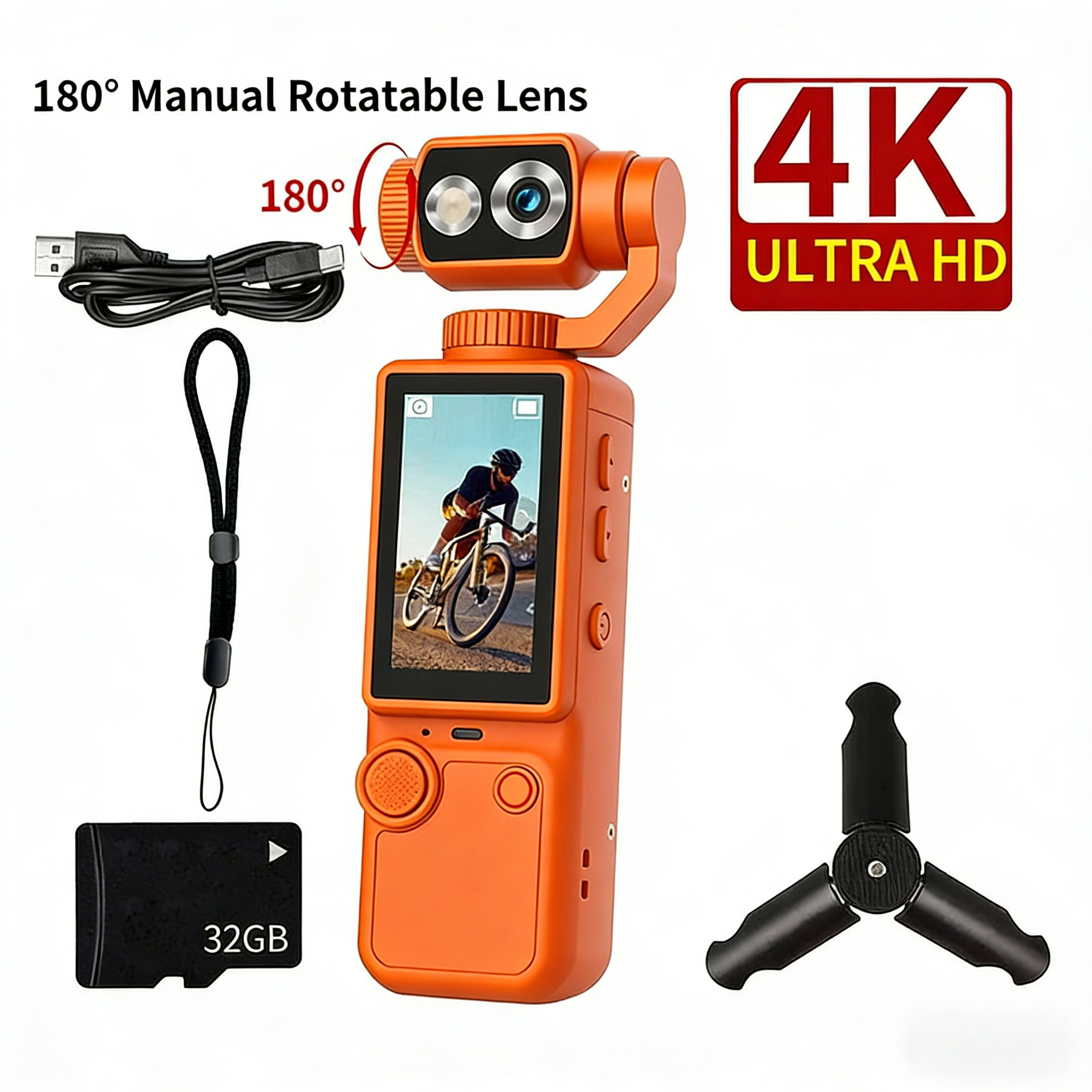 Экшн-камера JITE, 2000mAh, HD 1080P, WiFi, CMOS, запись на micro SD, фокусировка по лицу