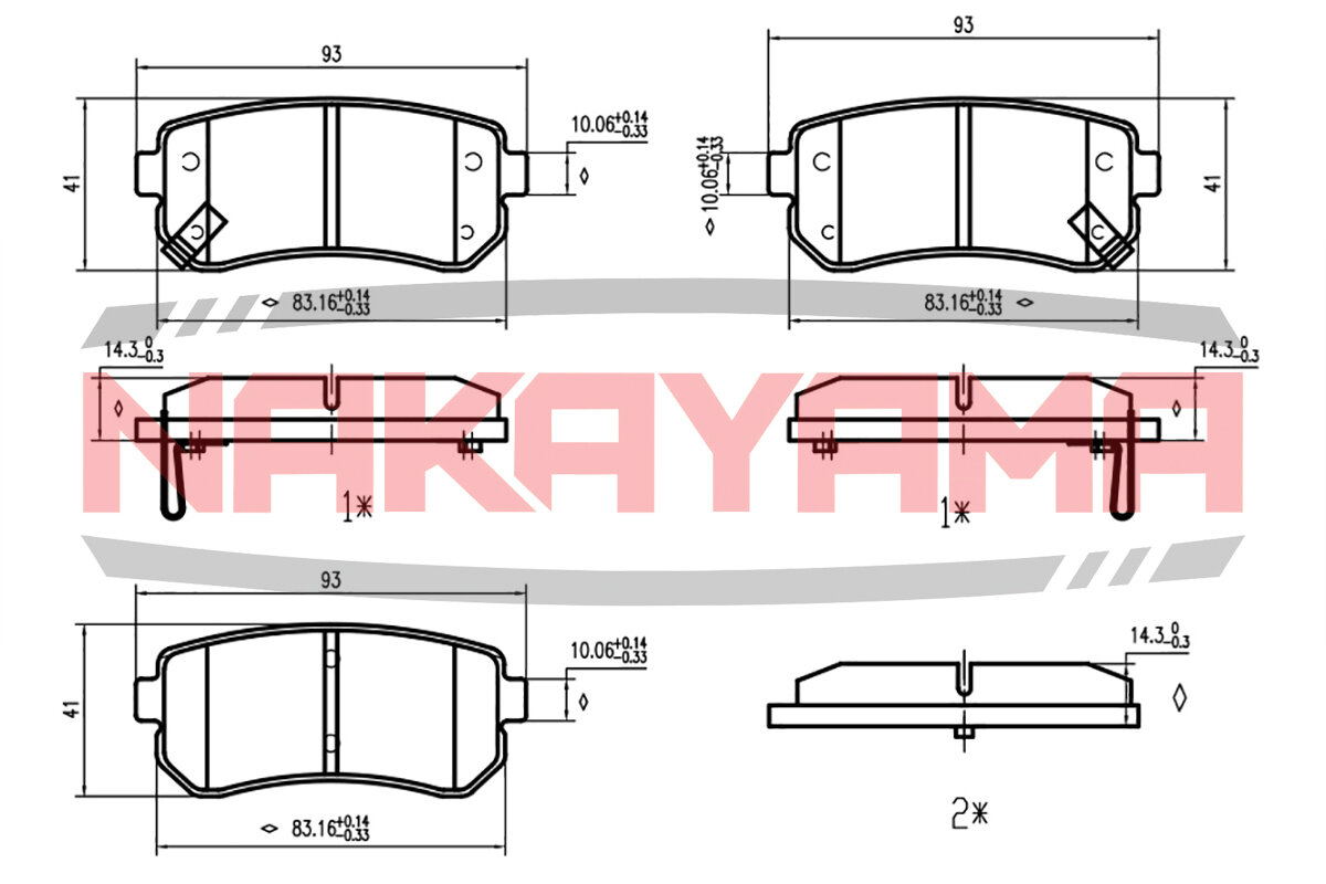 Колодки тормозные дисковые, К-Т HYUNDAI ACCENT/ I