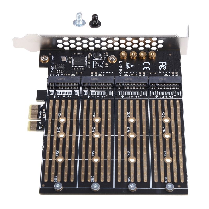 Адаптер PCIE для майнинга M2 PCI для Express X1 3,0 4 порта B для ключа для M.2 NGFF Sata SSD Адаптер PCI-E для M.2 Адаптер Ex