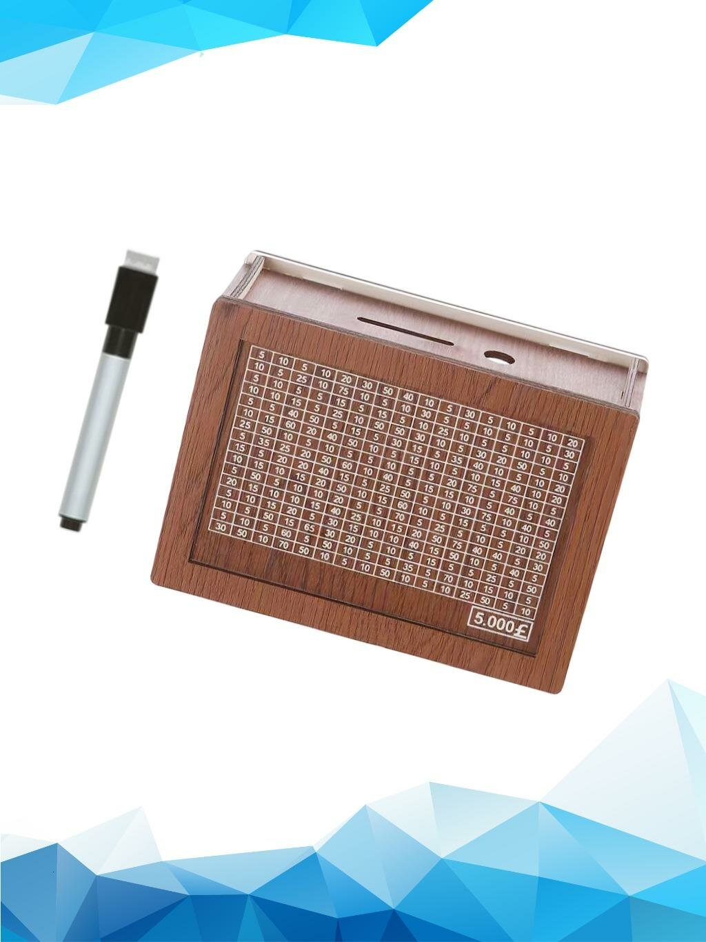 Деревянная копилка с прозрачным счётчиком, 5000