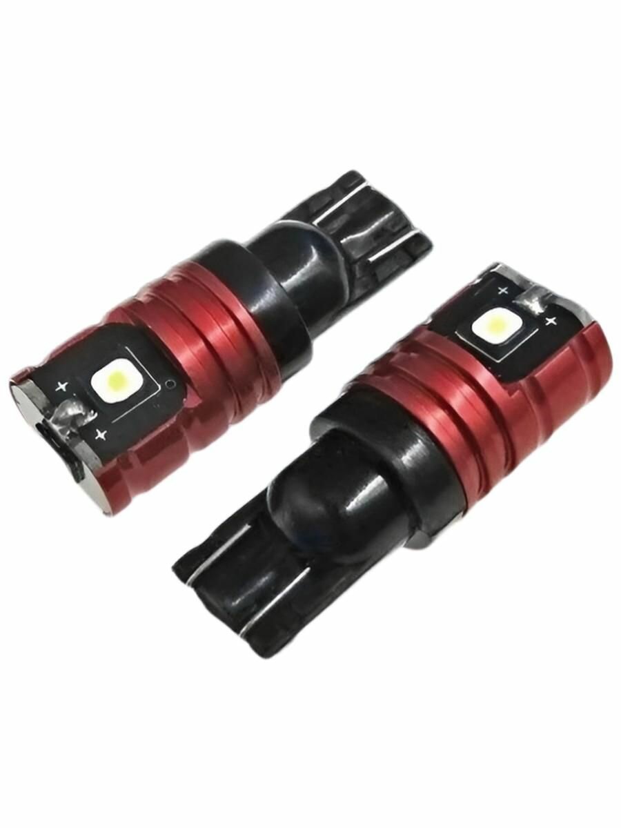 Автомобильная светодиодная лампа T10 (W5W) 3838, 2,4 Ватт, 3SMD биполярные, с обманкой canbus (2 шт)