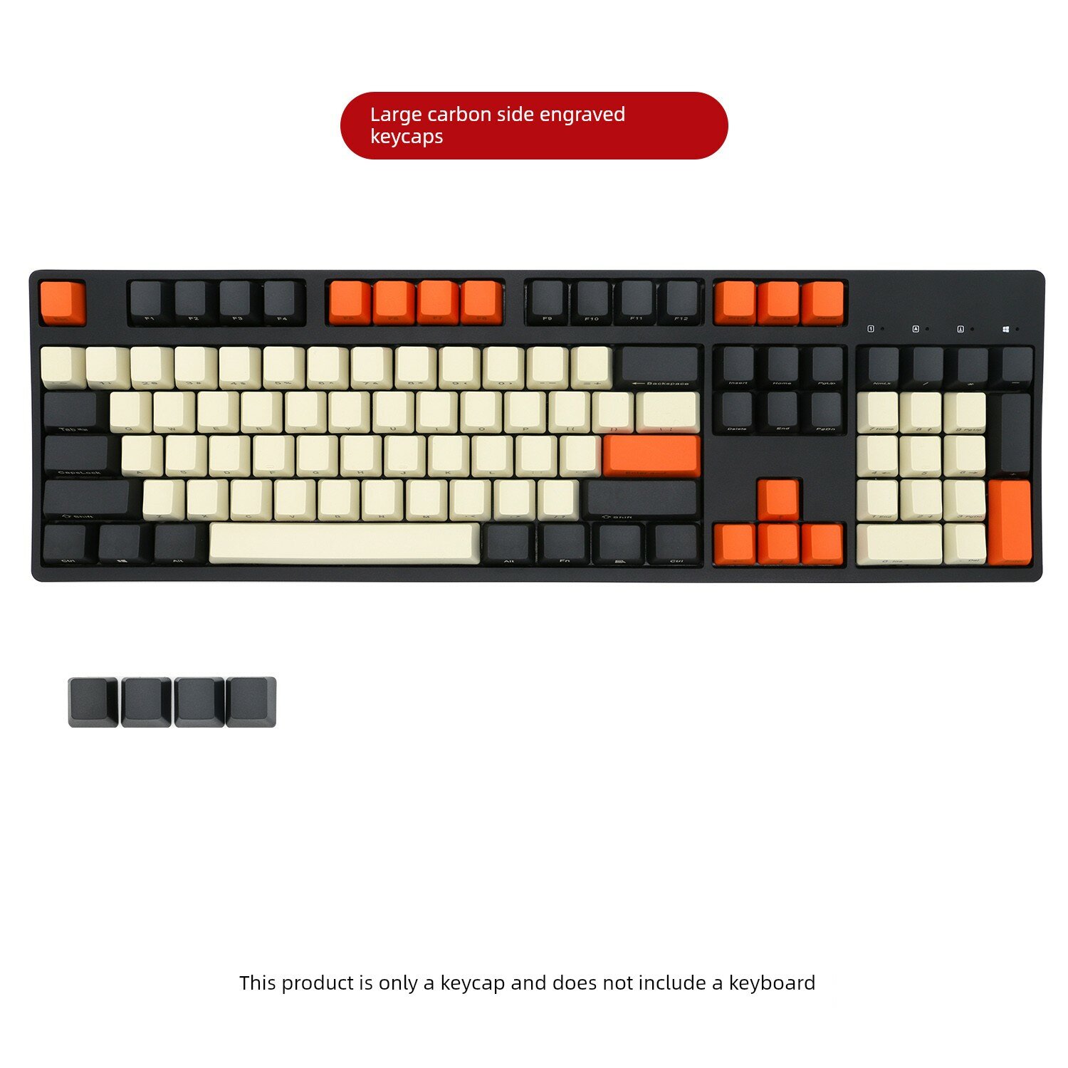 Ganss PBT Карбон Цветные Клавиши 104-Клавишный Набор для Механической Клавиатуры - Боковая Гравировка