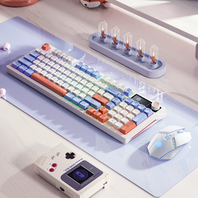 HP Механический игровой комплект клавиатура-мышка с тихим М1, звездно-морской синий для офиса и ноутбука