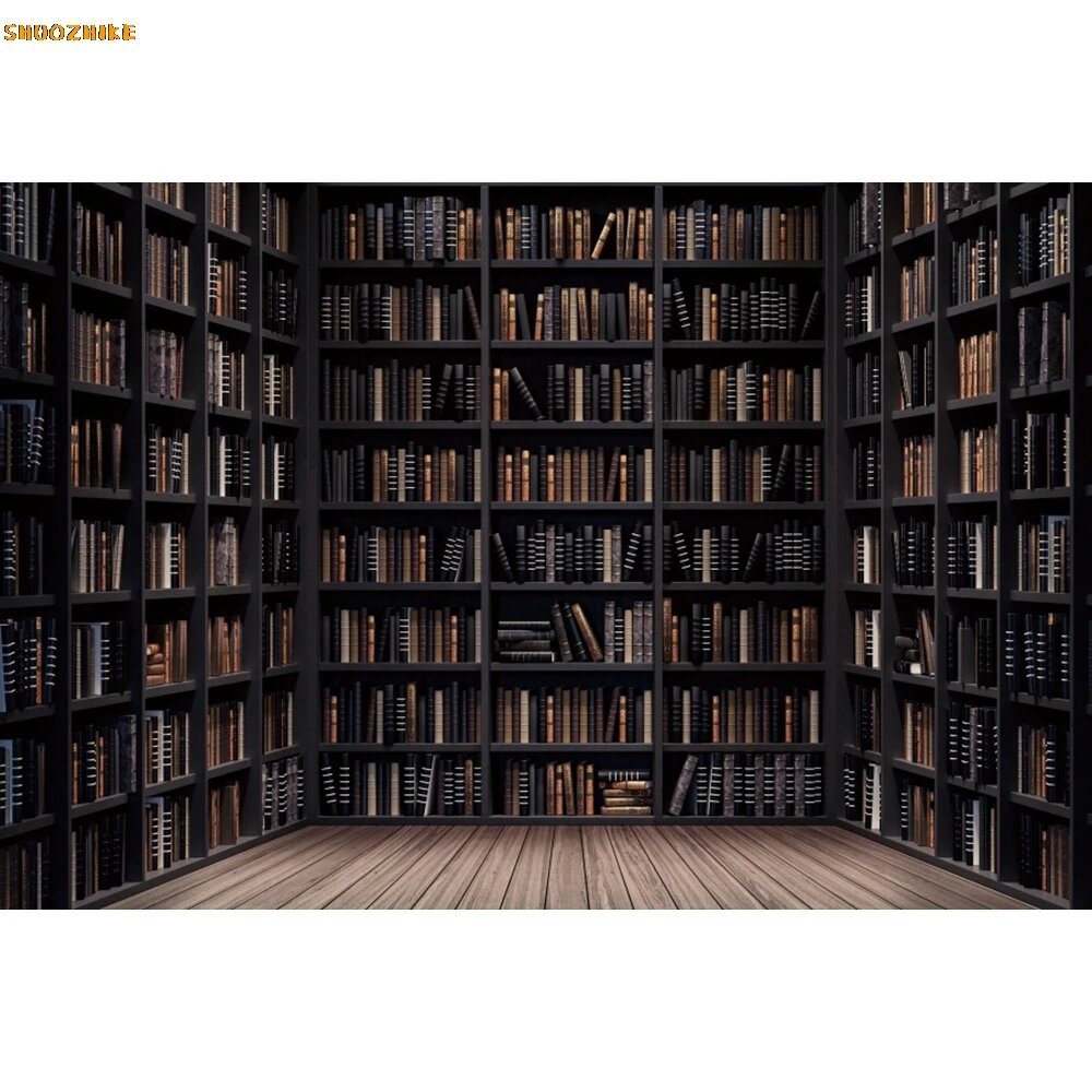 Фотофон книжный шкаф винтаж 90x60см, цвет MX5023