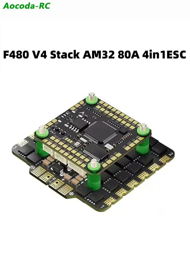 Aocoda-RC F480 Stack F405 V4 Полетный контроллер с 3080 AM32 80A 3s-6s,4-в-1 ESC, Размер 30.5x30.5мм